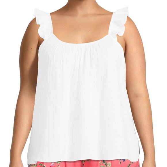 Terra & Sky | Tops | Terra Sky Womens Plus Size Ruffle Strap Tank Top ...